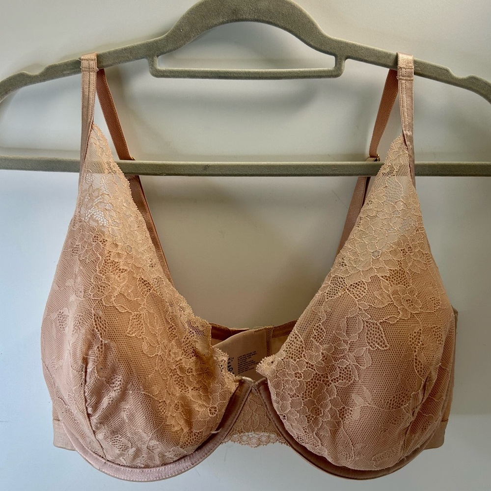 Soma Lightest Lift Lace Plunge Nude Tan Adjustable St… - Gem